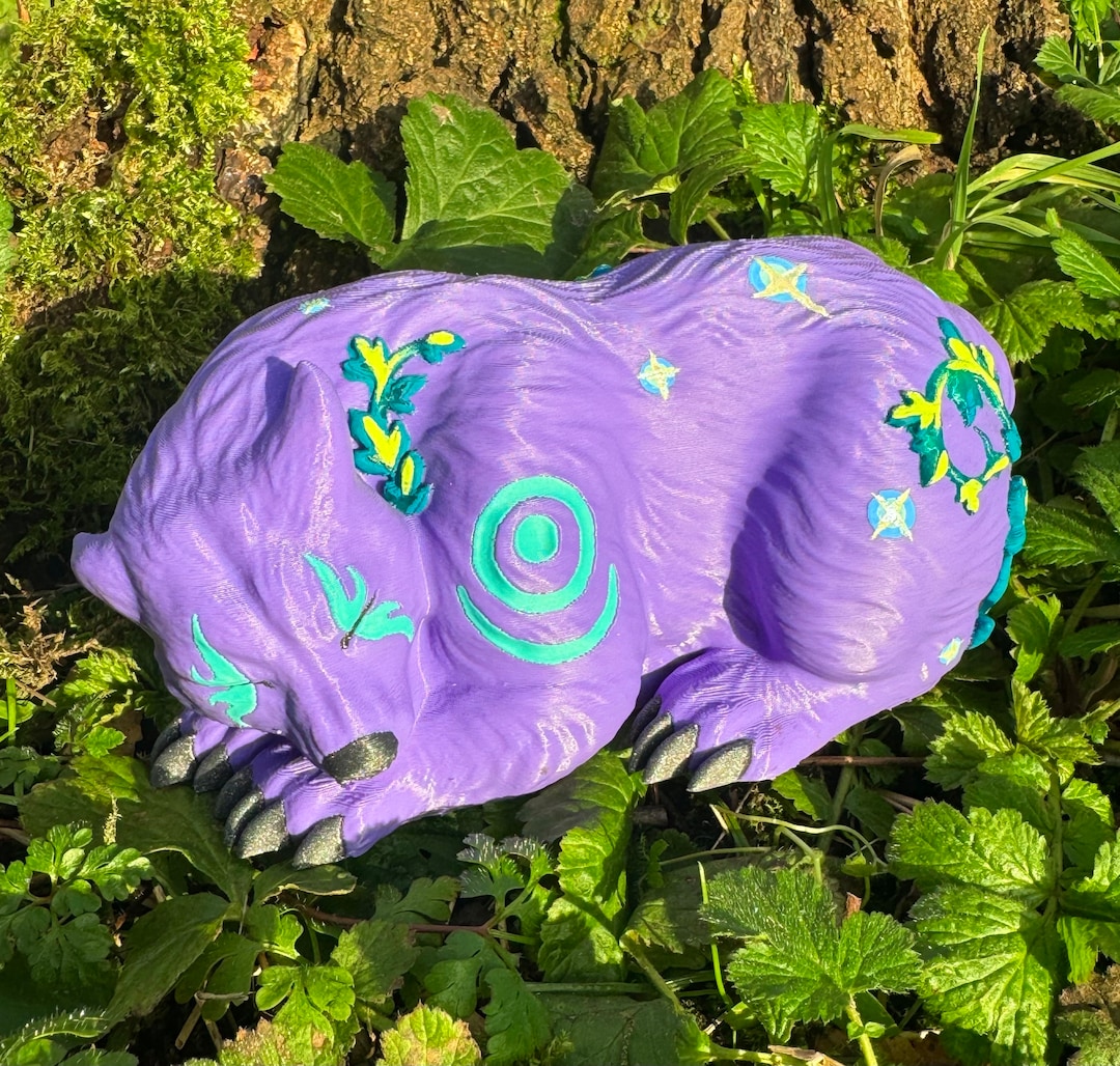 Purple Night Elf Druid Bear 3D Printed Figure 15cm X 7cm - Etsy