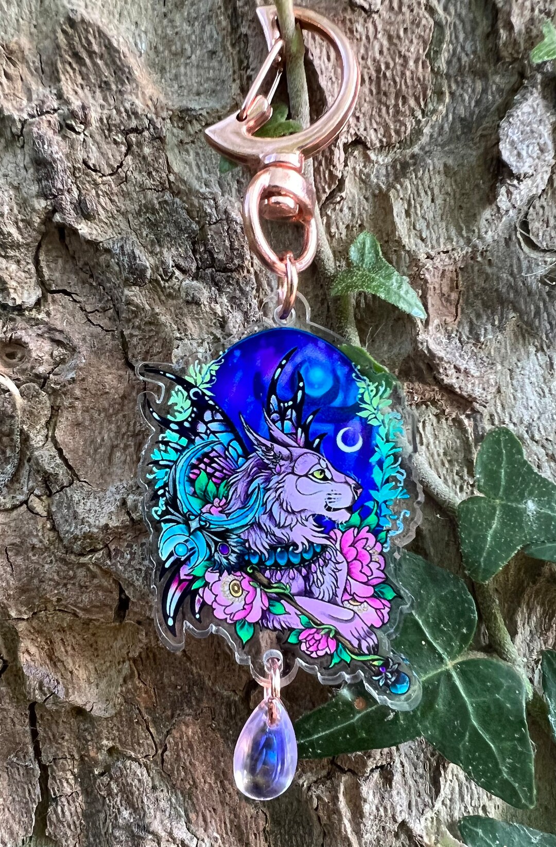 Night Elf Feral Faerie Cat 2 Acrylic Keyring With Teardrop Bead - Etsy