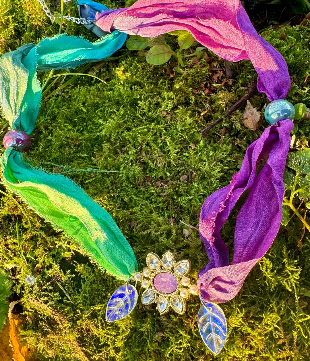 Druid Flower of Life Silk Ribbon Choker 40cm - Etsy