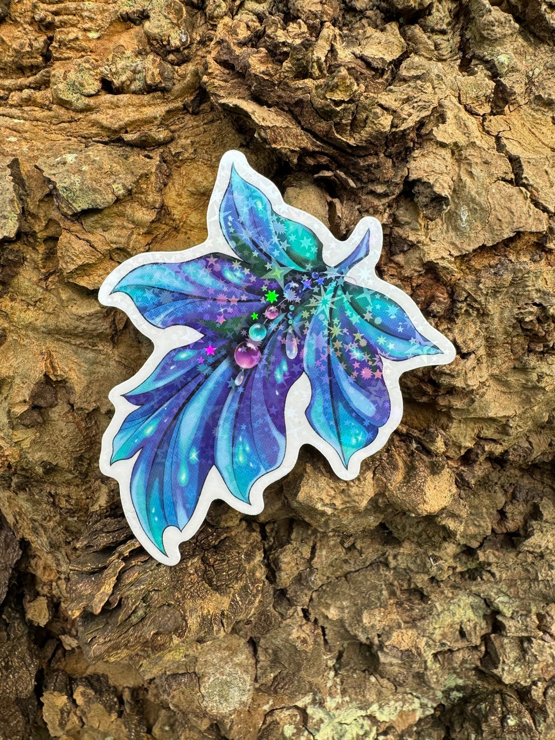 Kaldorei Leaf Holographic Star 3" Sticker - Etsy