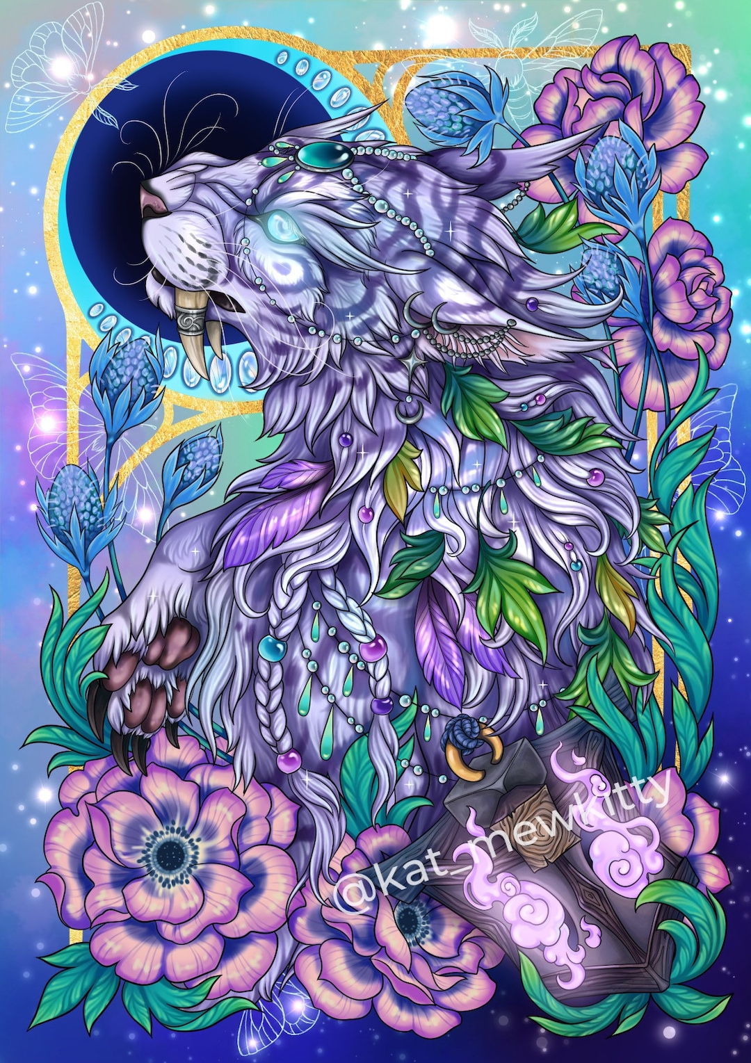 Night Elf Saber Feral Druid Art Print A3/A4/A5 - Etsy