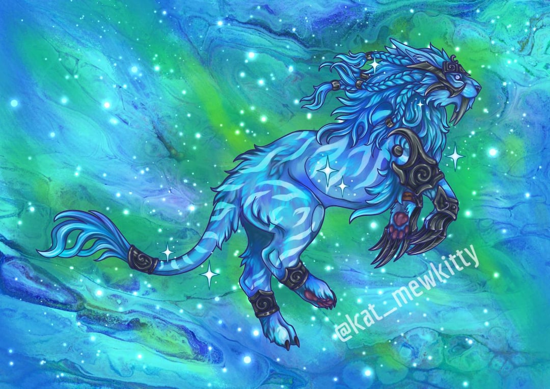 Blue Ghost of the Pridemother Feral Druid Art Print A3/A4/A5 - Etsy