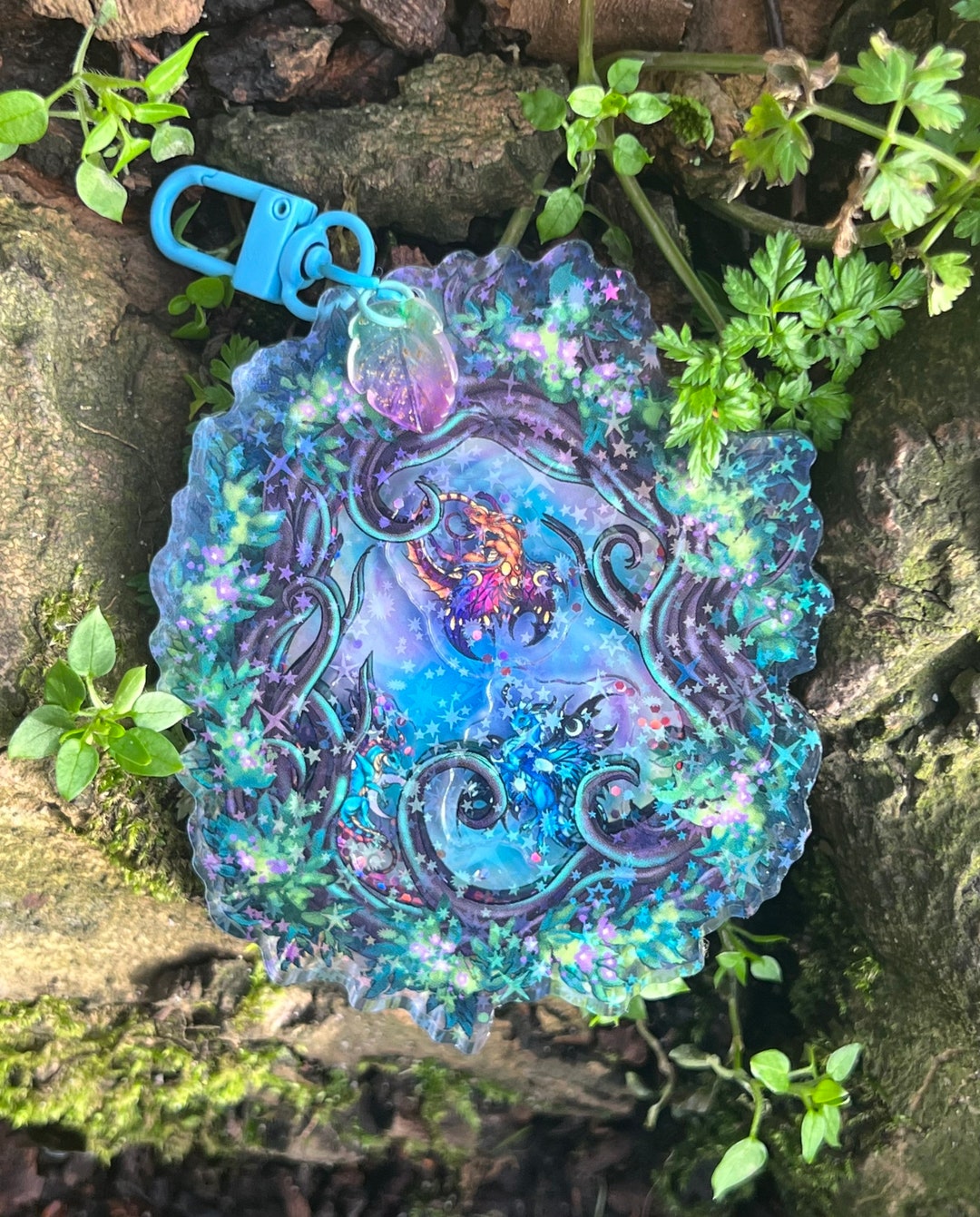 Faerie Dragon Portal Shaker 3" Sparkly Keyring - Etsy