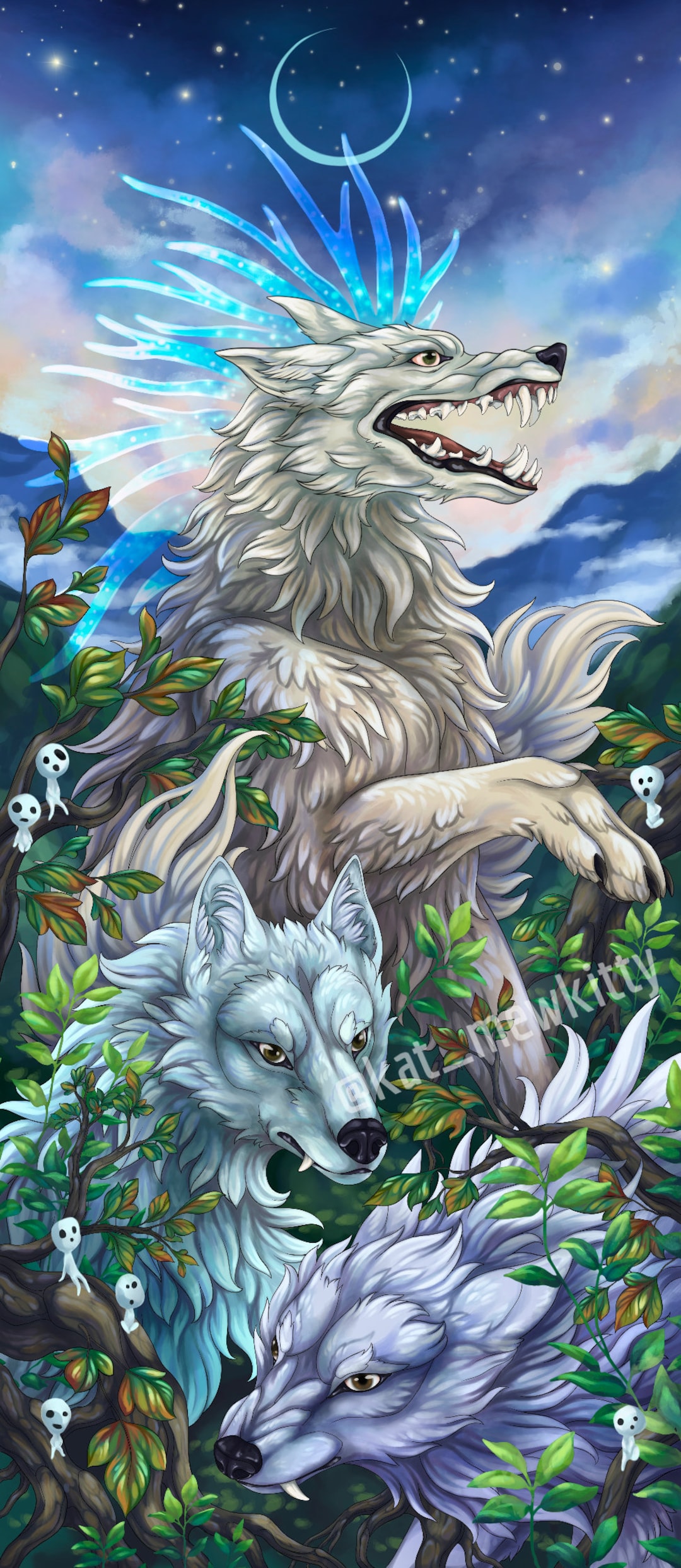 The Wolf Clan Moro and Pups Large 11 X 30 Print - Etsy