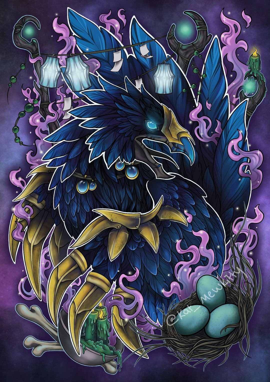 Anzu the Raven Lord 300gsm Art Print A4/A5/A3 - Etsy