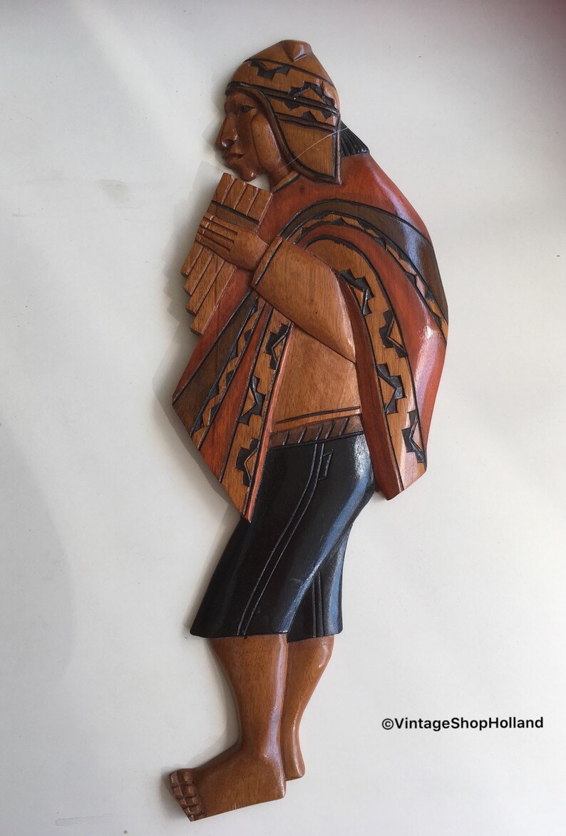 Wood carving Inca Indians wall decoration | Etsy