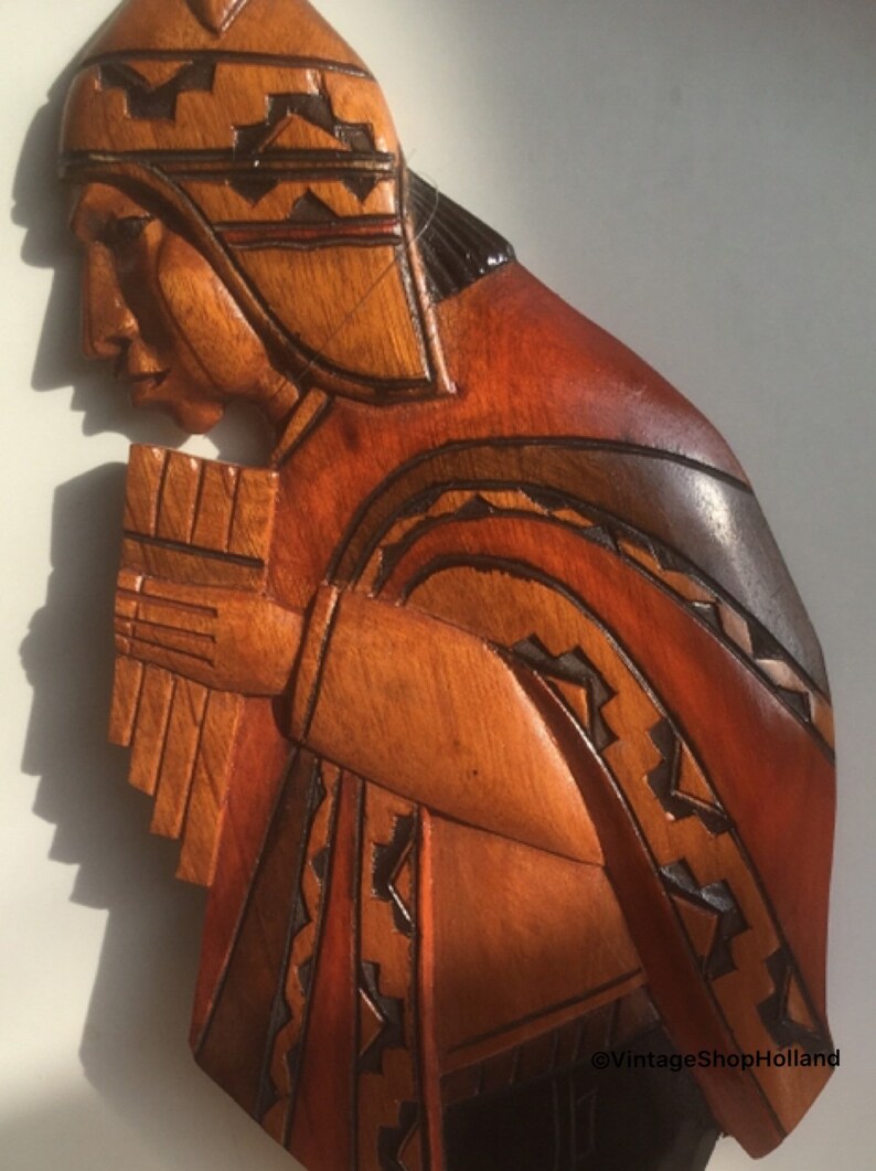 Wood carving Inca Indians wall decoration | Etsy