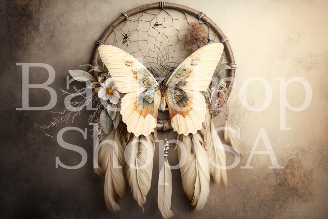 BOHO Butterfly Digital Background - Etsy