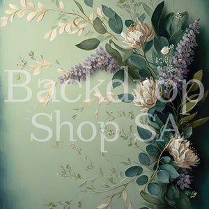 Turquoise Floral Digital Background - 4 BUNDLE - Etsy