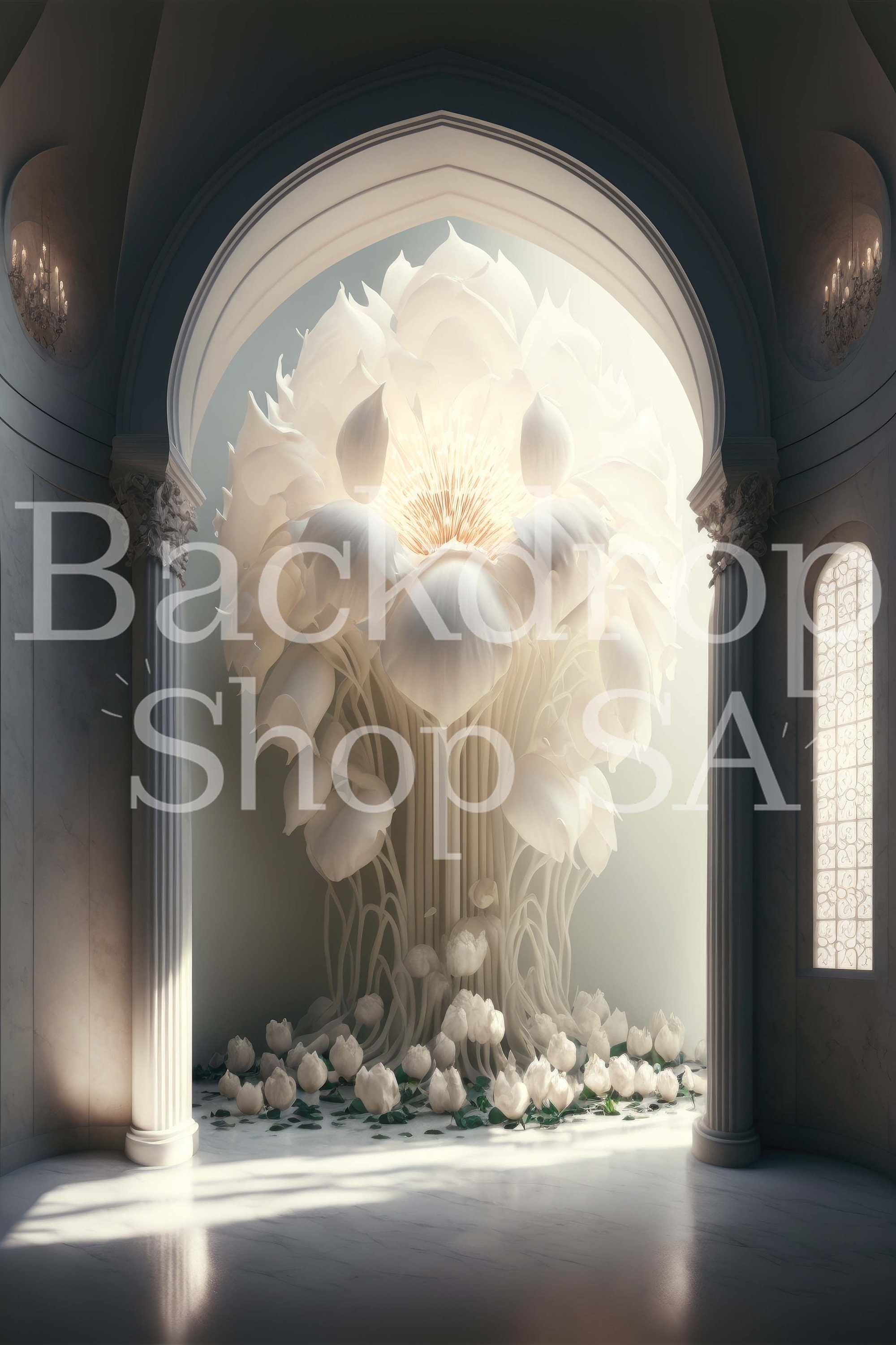 White Elegant Passage Ways Digital Background - 4 BUNDLE - Etsy