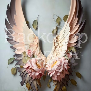 Angelique Soft Wings Digital Background - 4 BUNDLE - Etsy
