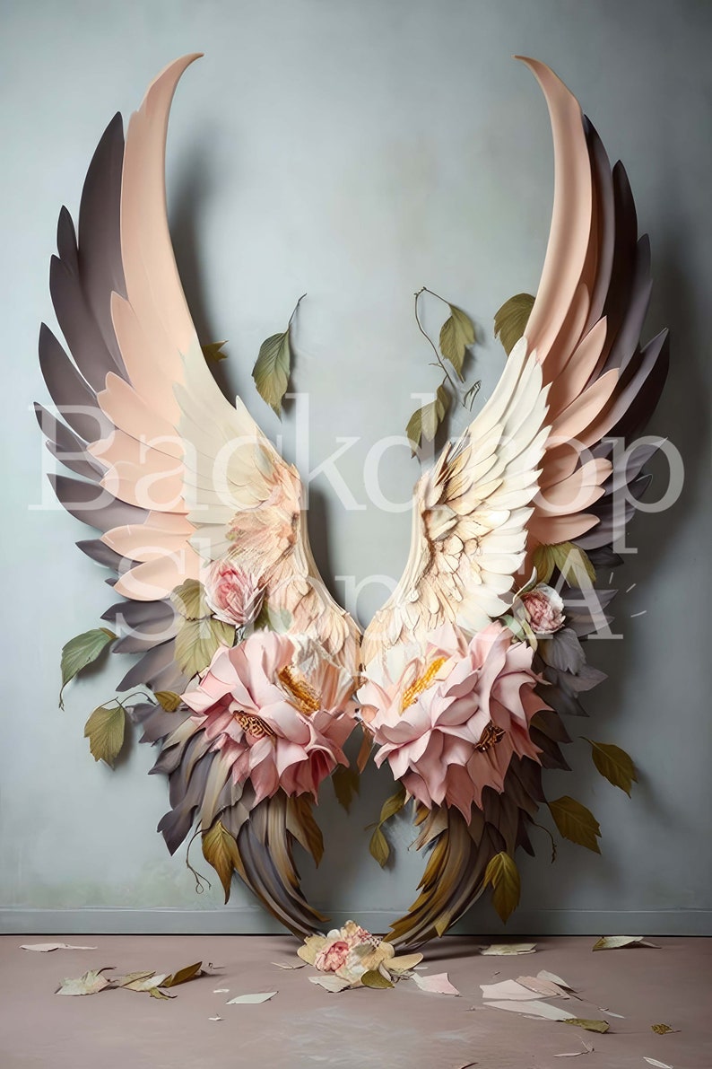 Angelique Soft Wings Digital Background - 4 BUNDLE - Etsy