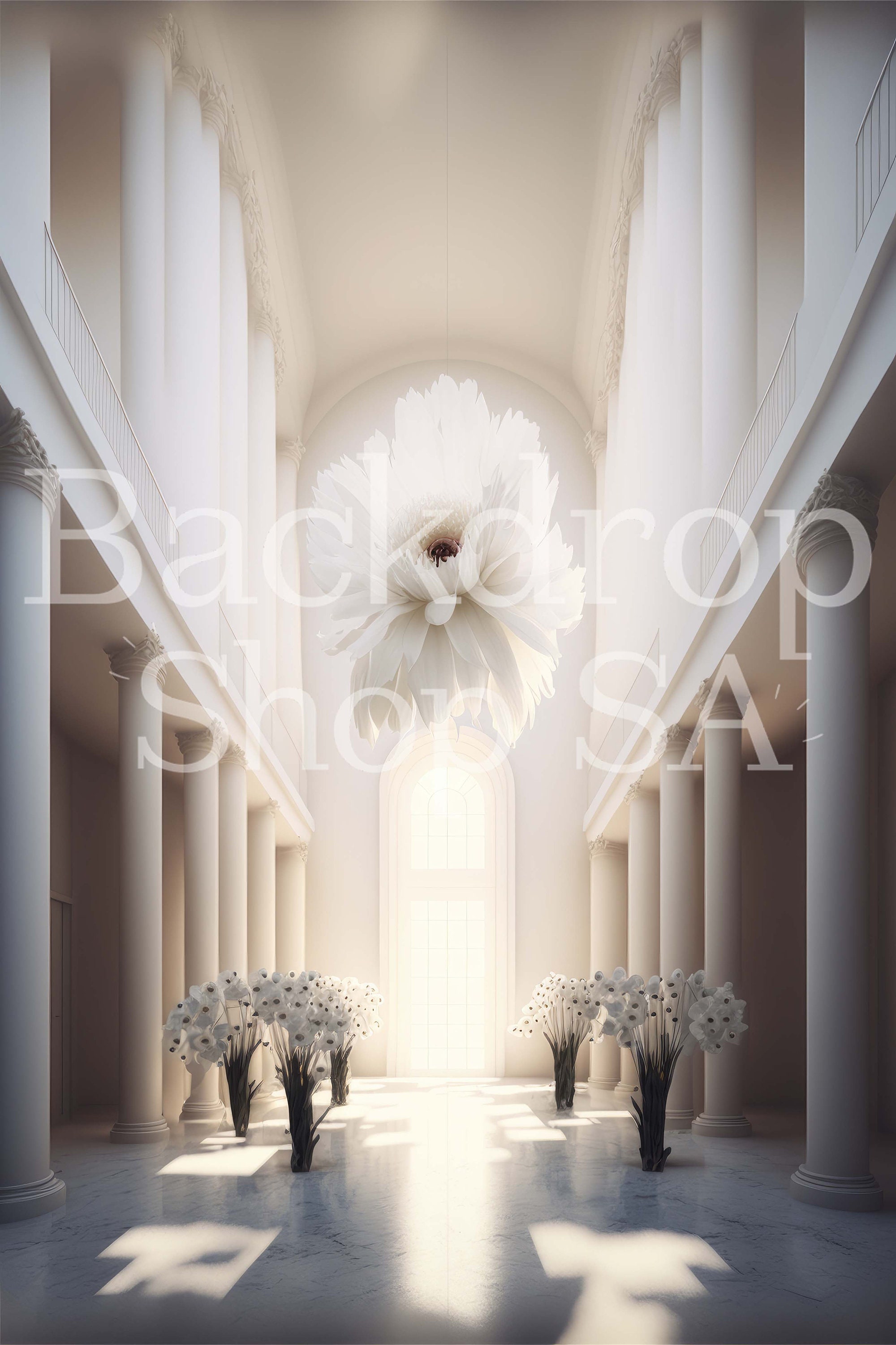 White Elegant Passage Ways Digital Background - 4 BUNDLE - Etsy