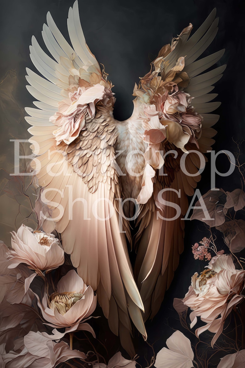 Angelique Soft Wings Digital Background - 4 BUNDLE - Etsy