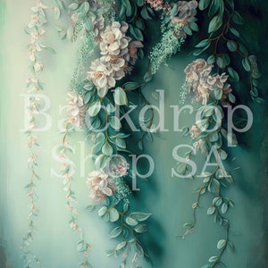 Turquoise Floral Digital Background - 4 BUNDLE - Etsy