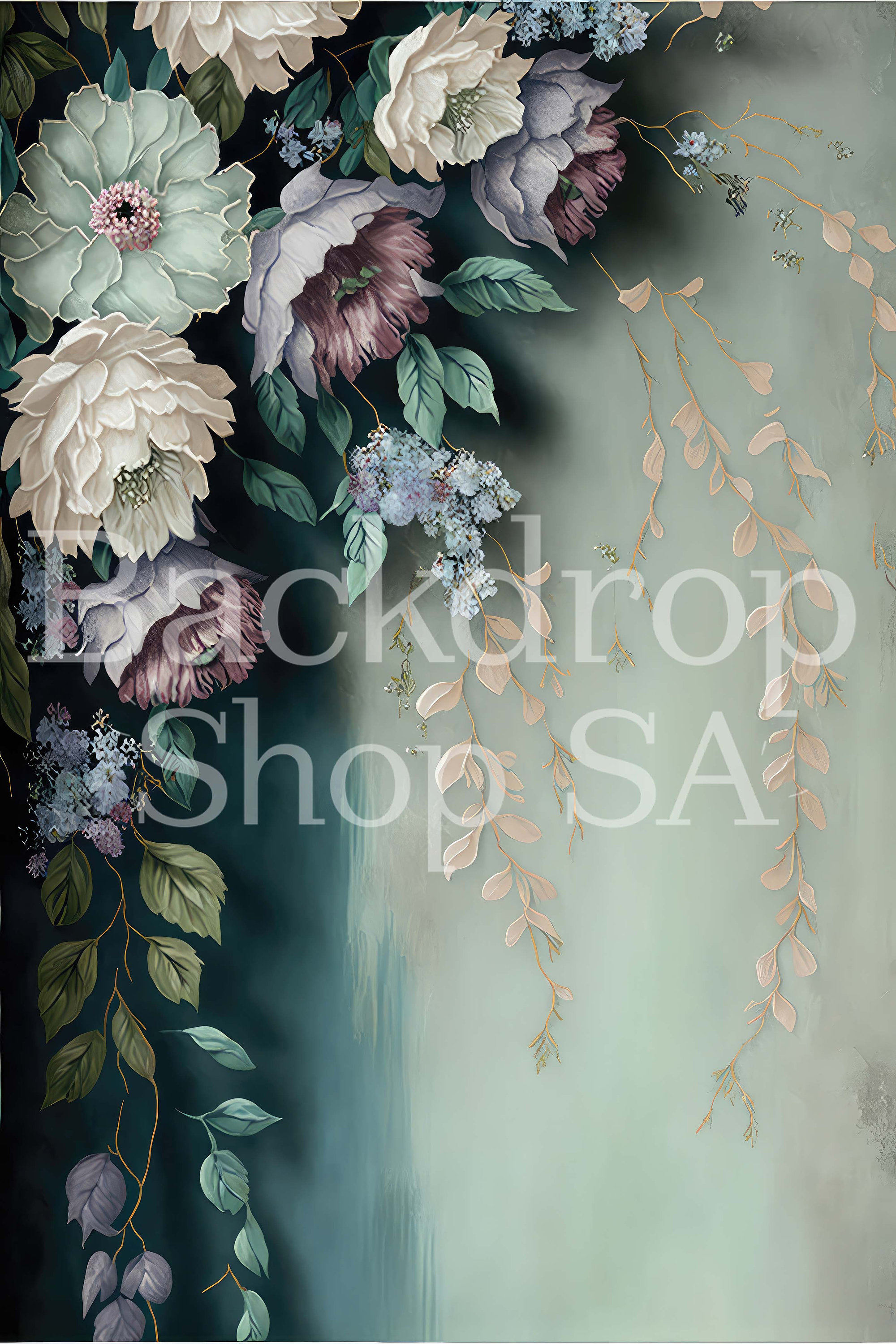 Turquoise Floral Digital Background 4 BUNDLE - Etsy