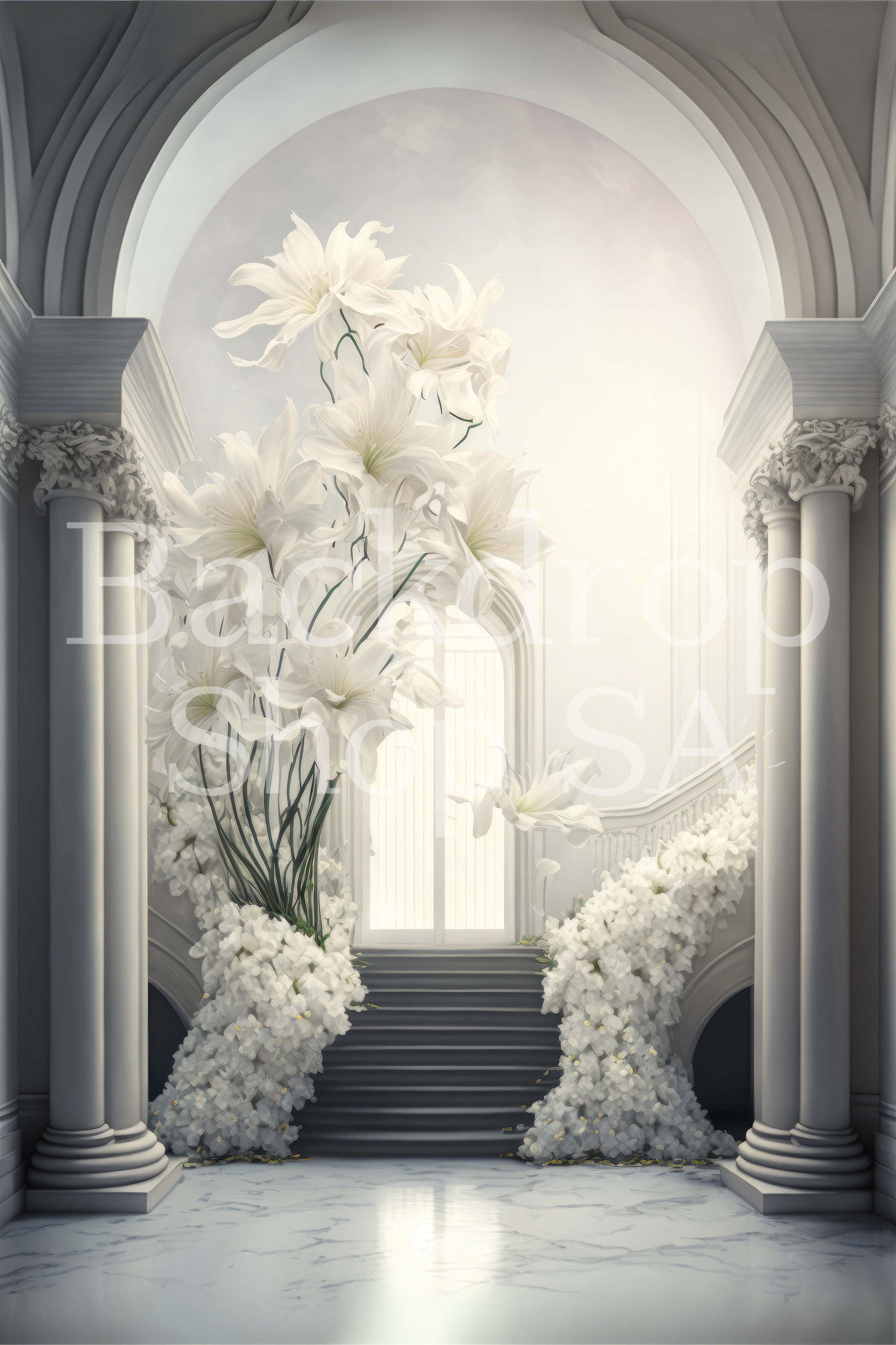 White Elegant Passage Ways Digital Background - 4 BUNDLE - Etsy
