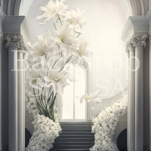 White Elegant Passage Ways Digital Background - 4 BUNDLE - Etsy
