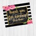Kate Spade Inspired Thank You Card, Thank You Card, Kate Spade Favor ...