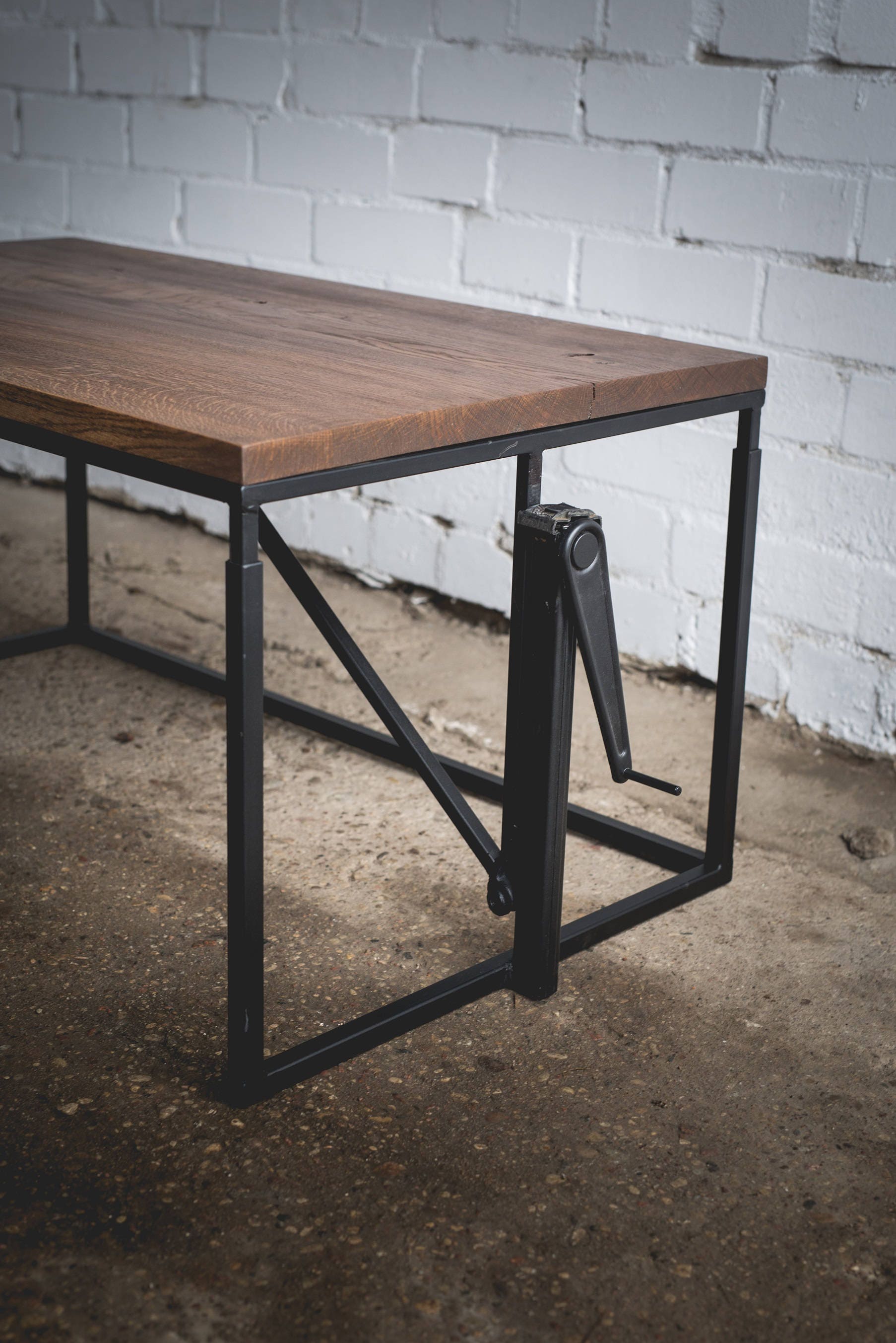 Industrial Desk / Oak Desk / Industrial Office Table / - Etsy