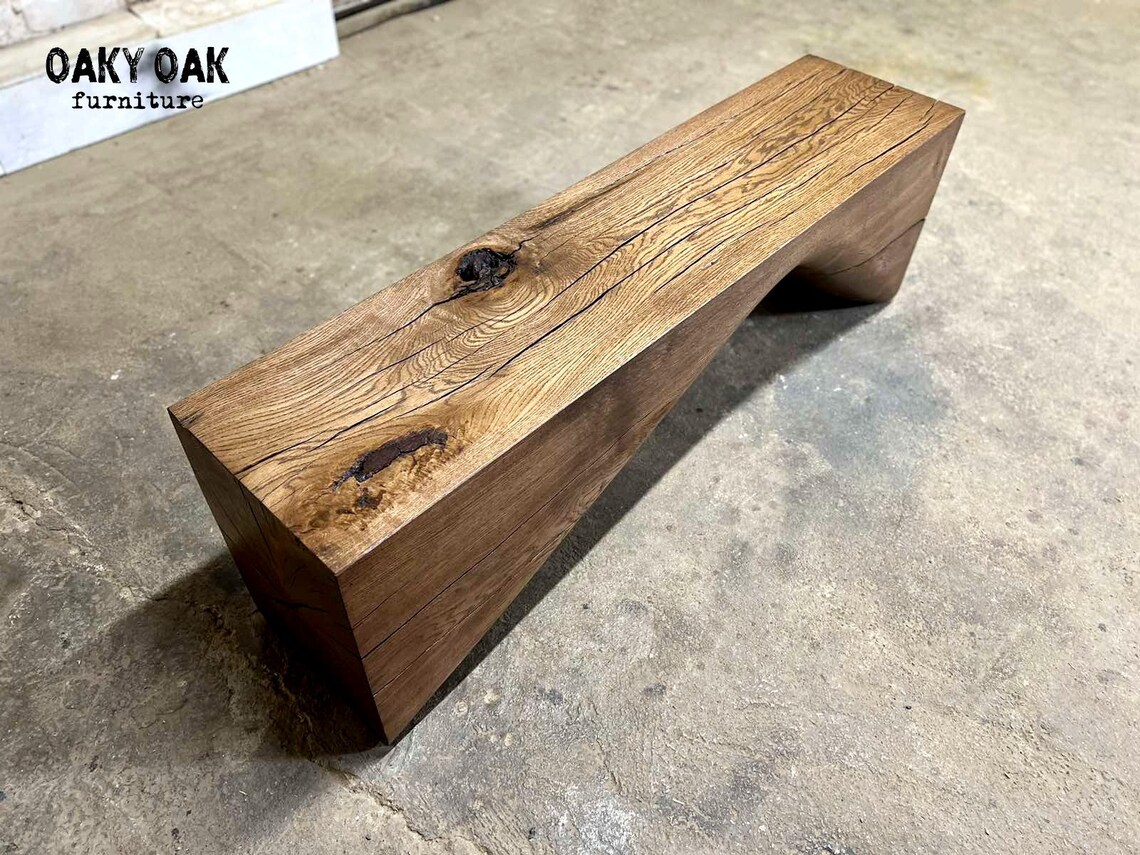 Industrial Oak Wood Bench / Wood Bench / Kitchen Bench / - Etsy
