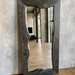 Industrial Oak Mirror / Wooden Mirror / Rustic Mirror / Home Decor ...