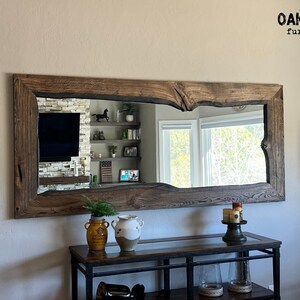 Industrial Oak Mirror / Wooden Mirror / Rustic Mirror / Home Decor ...