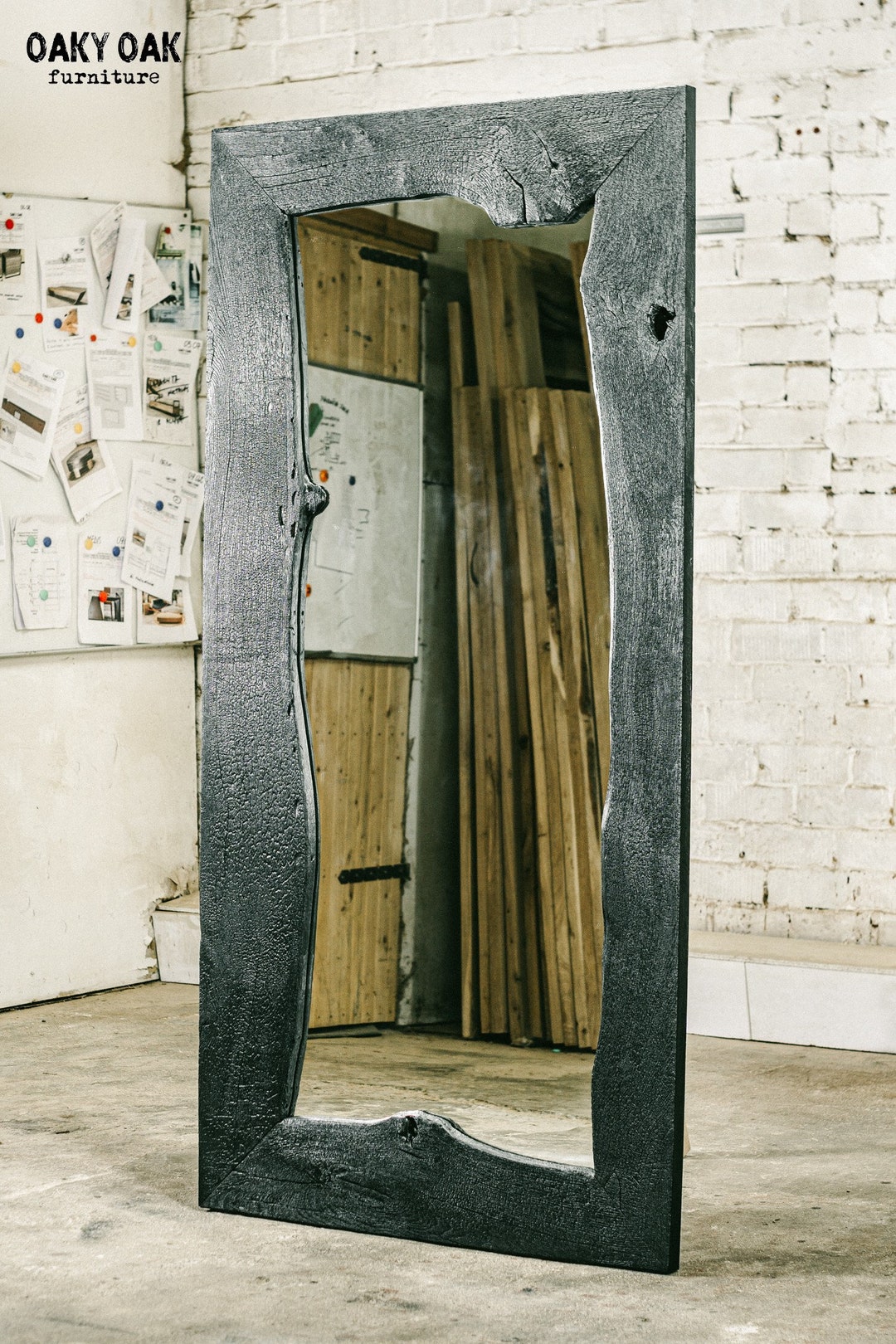 Industrial Oak Mirror / Wooden Mirror / Rustic Mirror / Home Decor ...