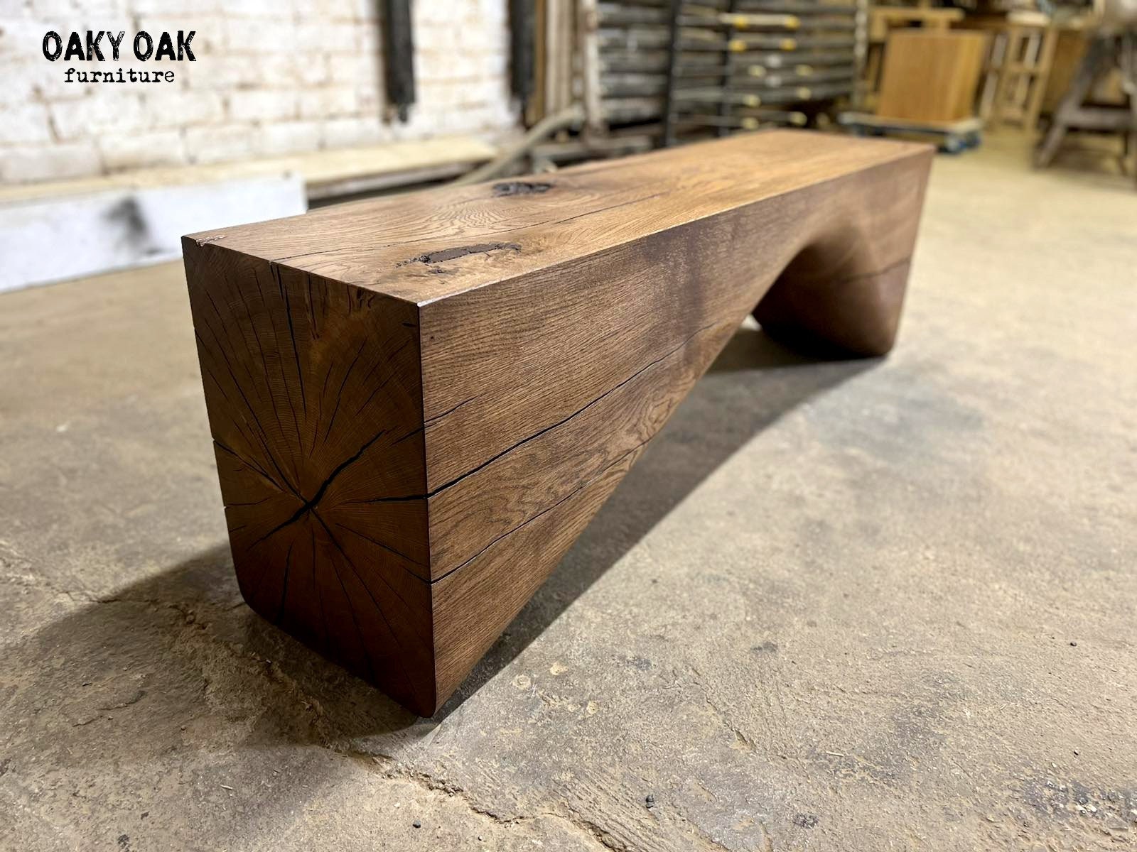 Industrial Oak Wood Bench / Wood Bench / Kitchen Bench / - Etsy