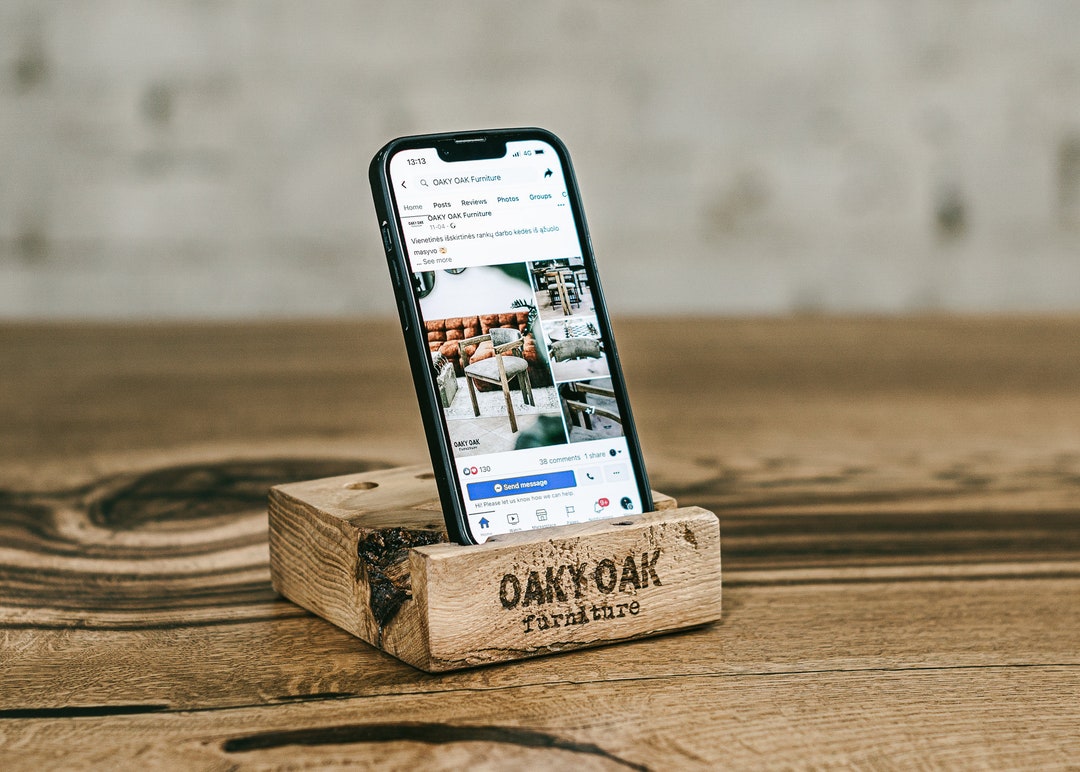 Oak Phone Holder | Wooden Phone Holder | Wooden Decoration | Handmade ...