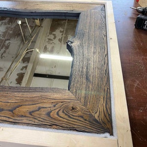 Industrial Oak Mirror / Wooden Mirror / Rustic Mirror / Home Decor ...