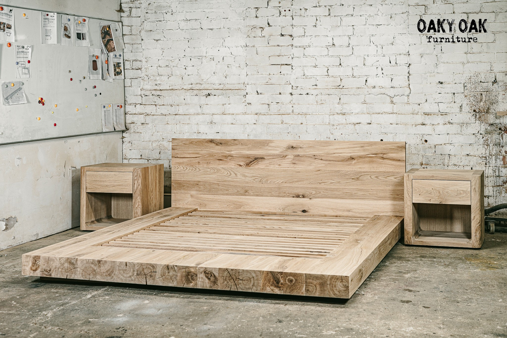 Oak wood bed store