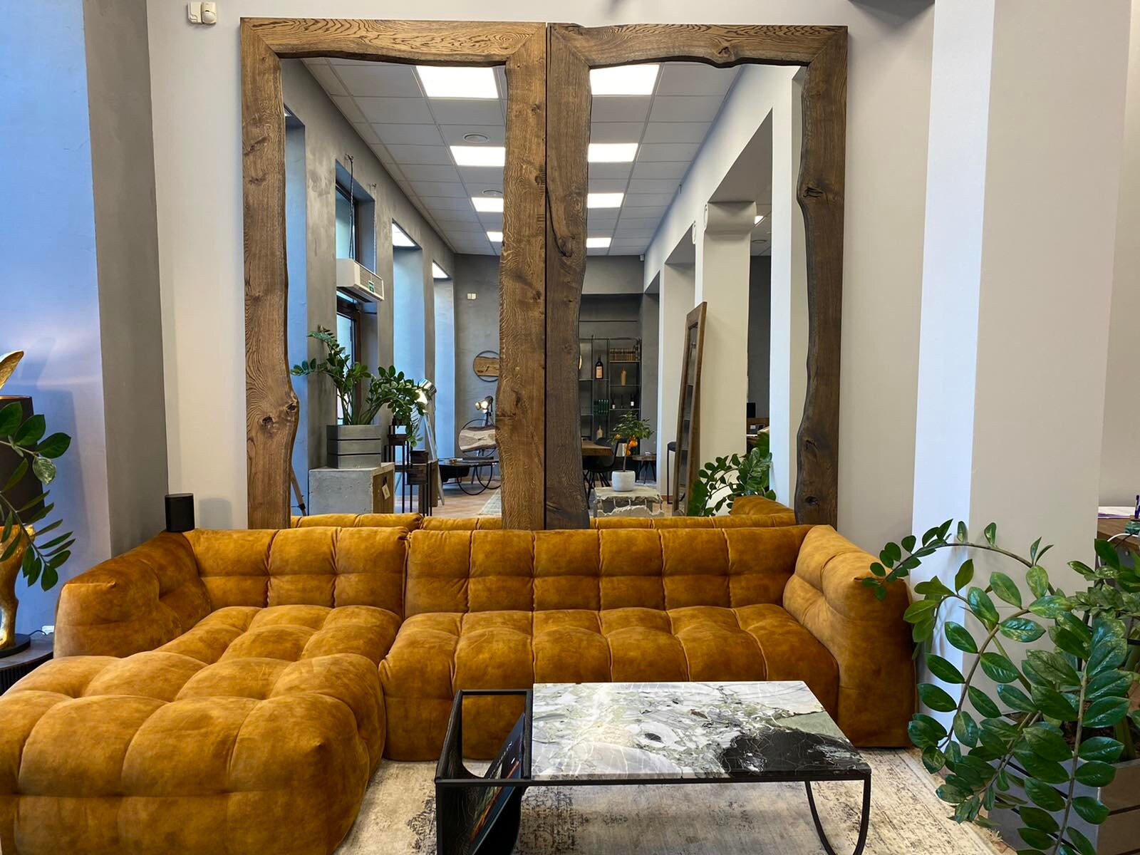 Industrial Oak Mirror / Wooden Mirror / Rustic Mirror / Home Decor ...