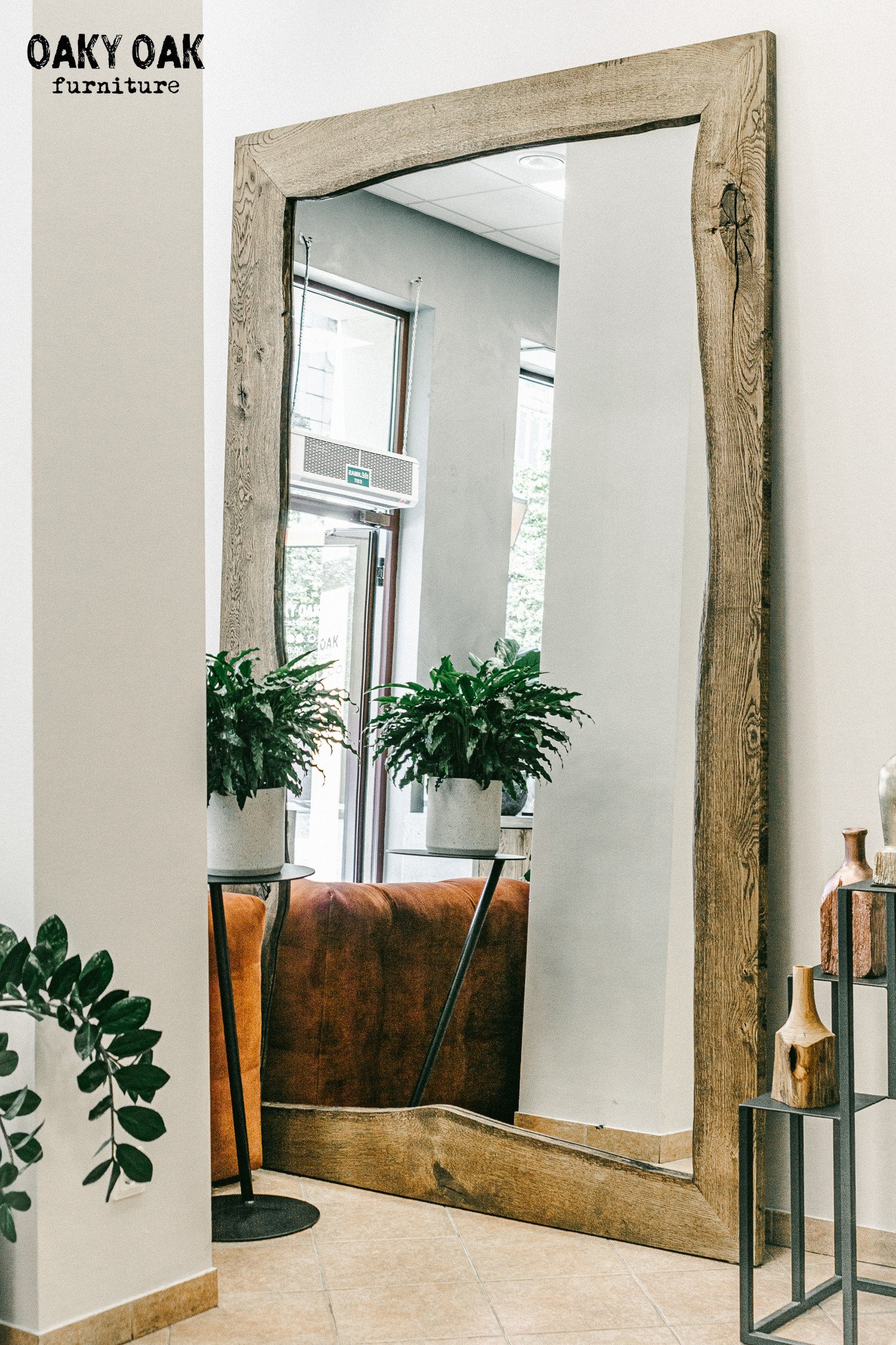 Industrial Oak Mirror / Wooden Mirror / Rustic Mirror / Home Decor ...