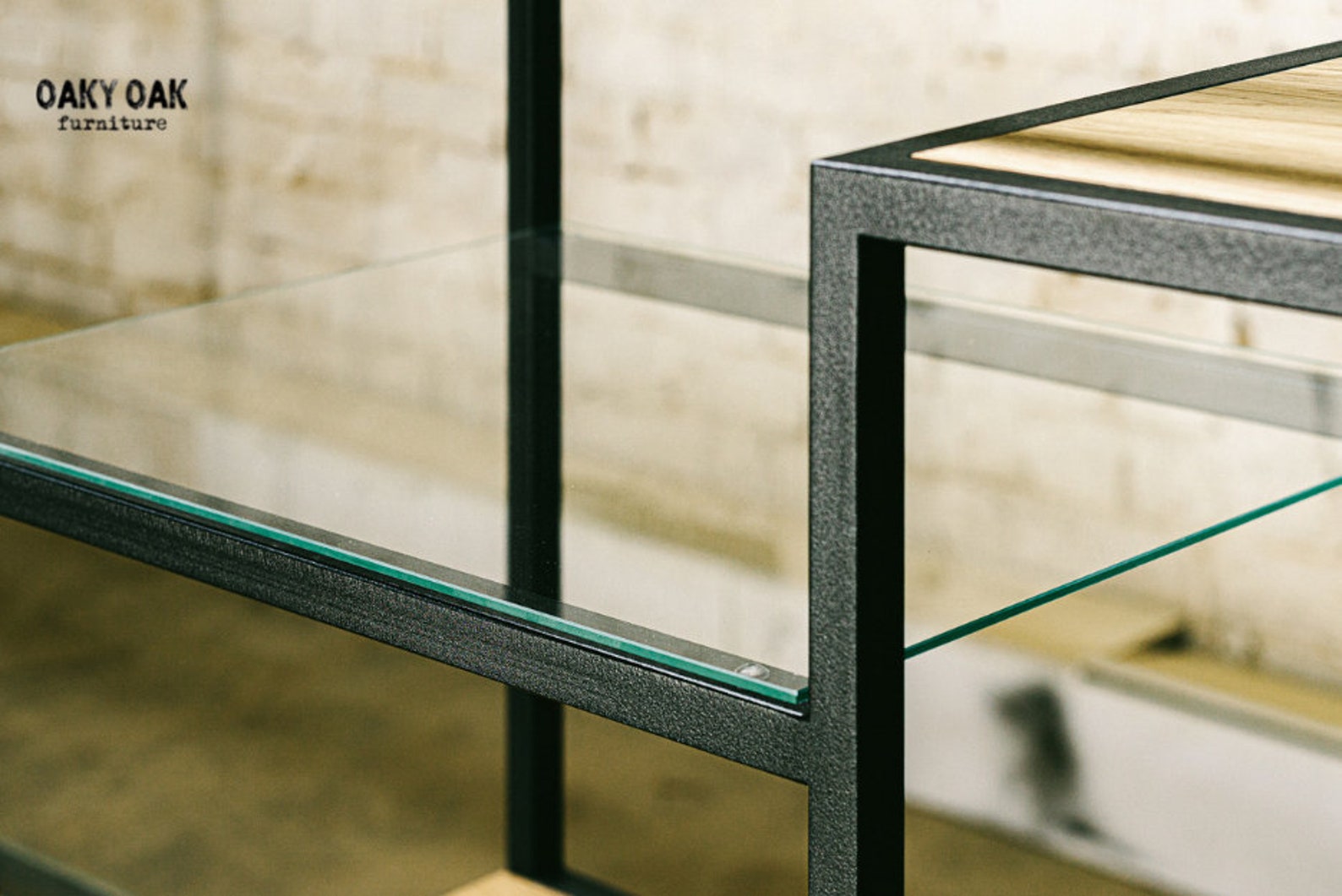 Industrial Style Shelf/ Modern Shelf/ Rustic Commode / Oak Commode ...