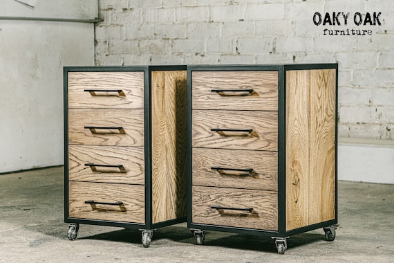 Industrial Drawers / Modern Drawers / Rustic Drawers / Oak - Etsy