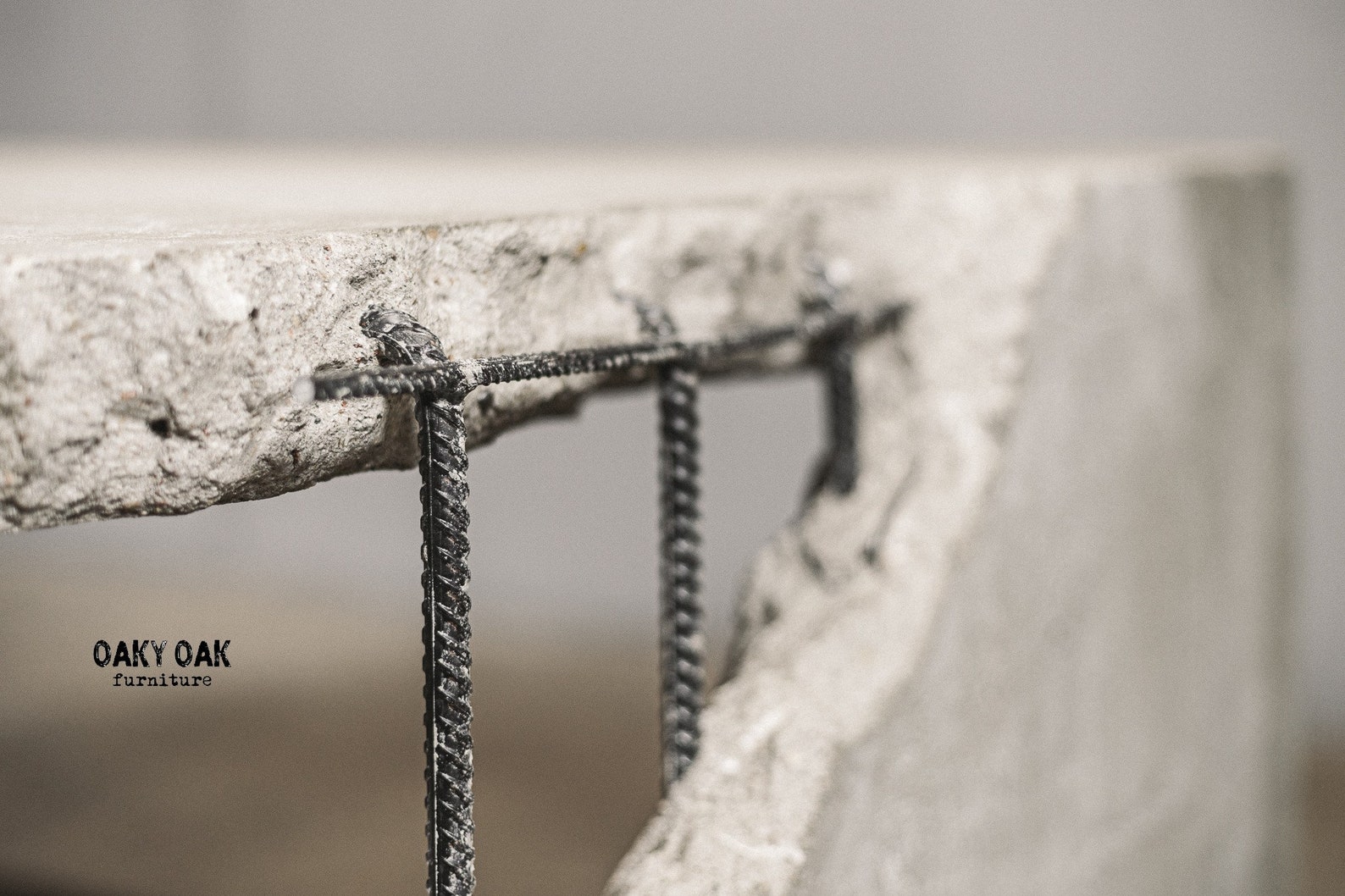 Industrial Concrete Desk: Unique Metal Reinforced Design - Etsy