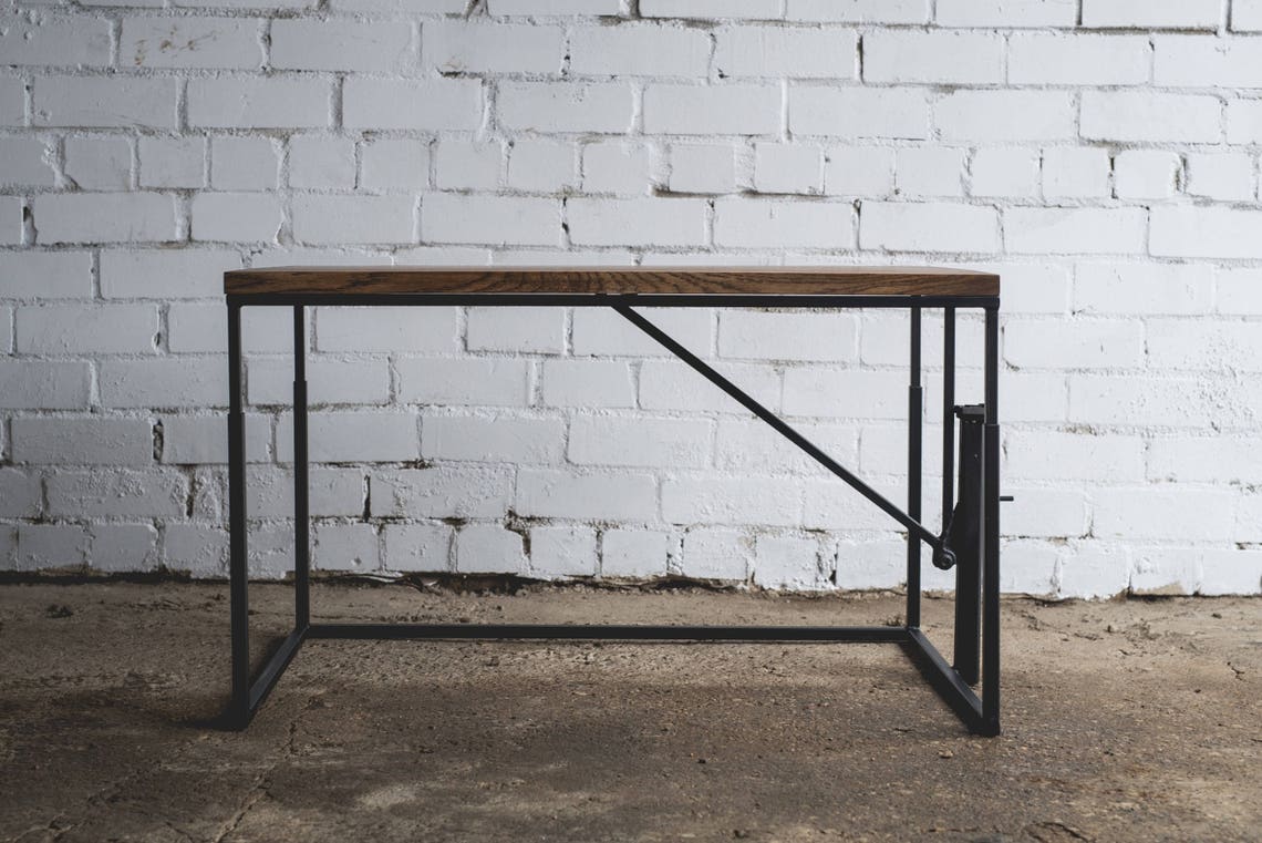 Industrial Desk / Oak Desk / Industrial Office Table / - Etsy