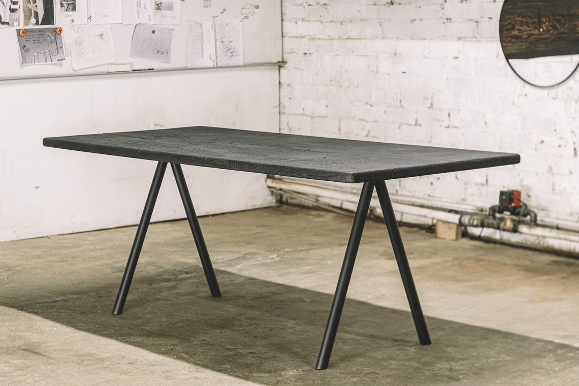 Industrial Dining Table Oak Table Modern Table - Etsy