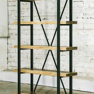 Industrial Style Shelf/ Modern Shelf/ Rustic Commode / Oak Commode ...