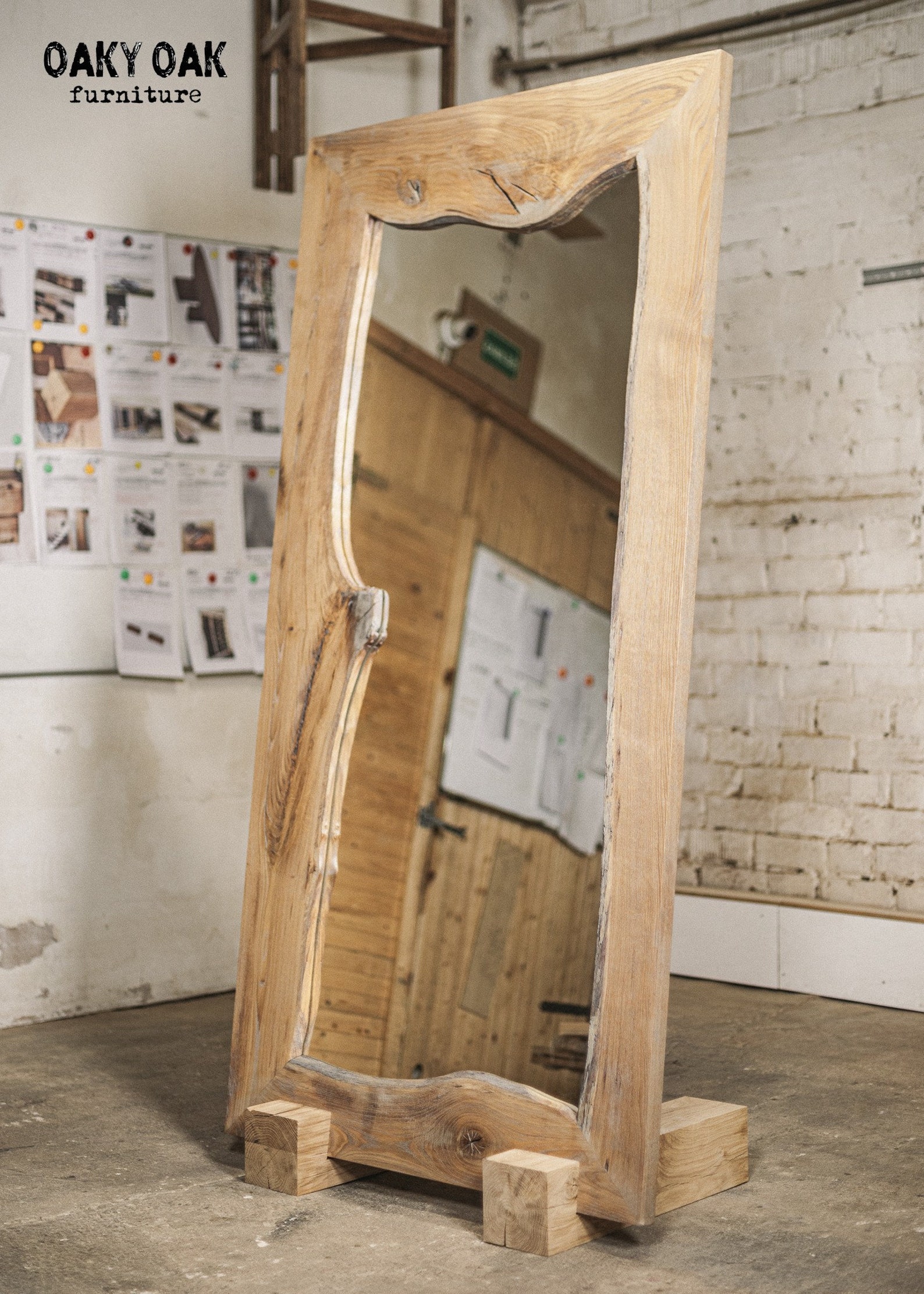 Industrial Oak Mirror Wooden Mirror Rustic Mirror Home Decor - Etsy