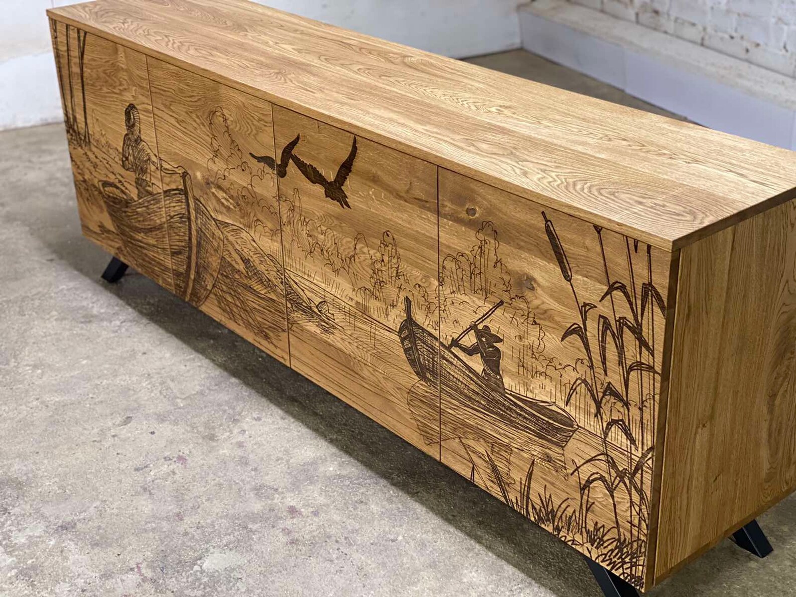 Industrial Commode / Modern Commode / Rustic Commode / Oak Commode ...