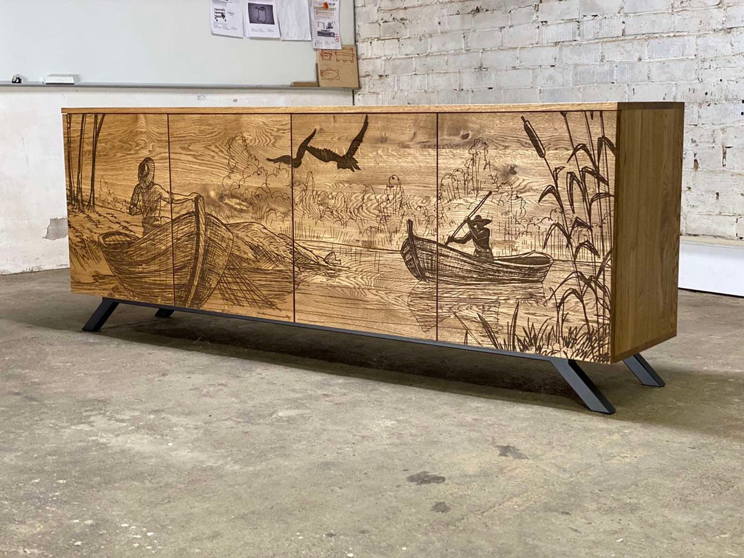 Industrial Commode / Modern Commode / Rustic Commode / Oak Commode ...