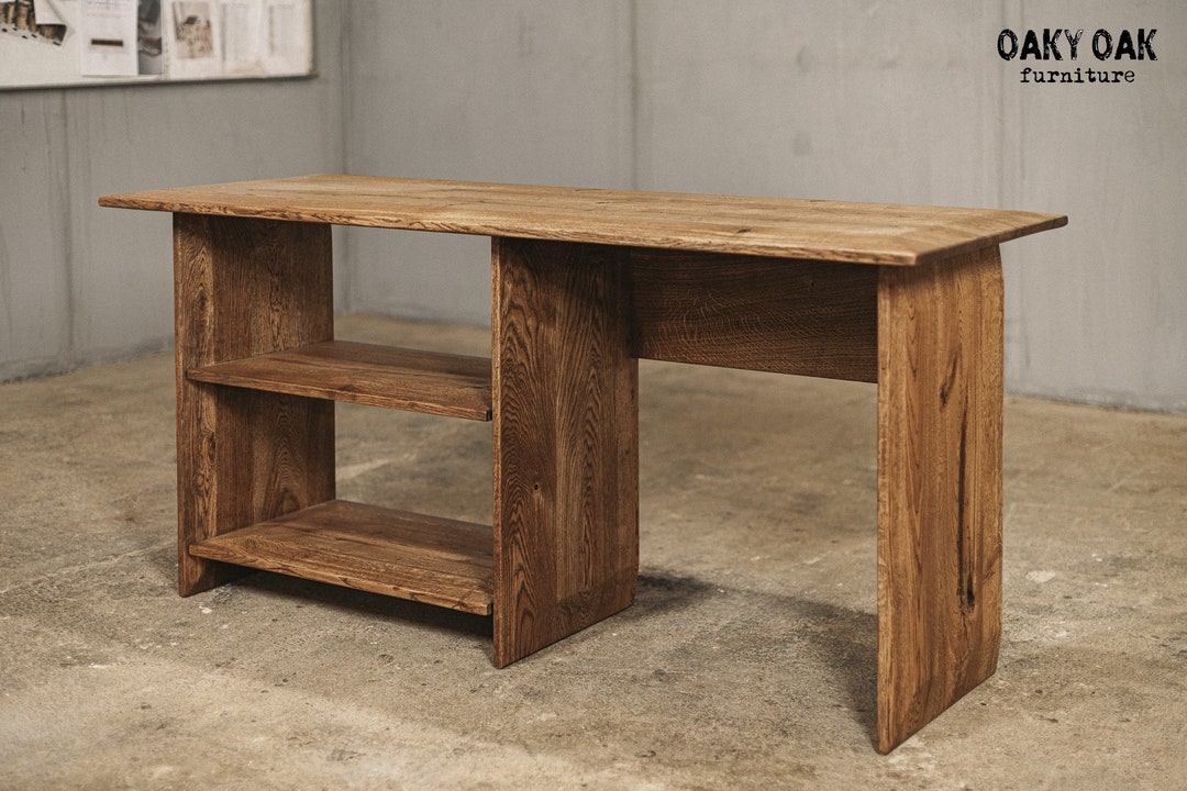 Handmade Oak Wood Work Desk, Modern Industrial Style - Etsy