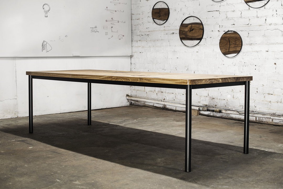 Industrial Dining Table | Oak Table | Modern Table - Etsy