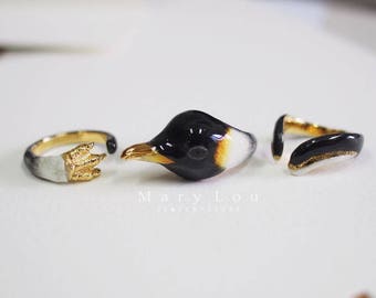 Penguin ring | Etsy