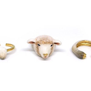 Sheep Trio Ring Animal Jewelry three Pieces Ring - Etsy