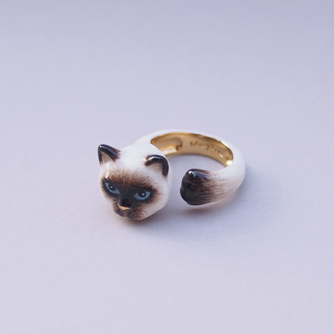 Cat Hug Ring, Seal Point , Animal Jewellery , Marylou , Hugging Finger ...