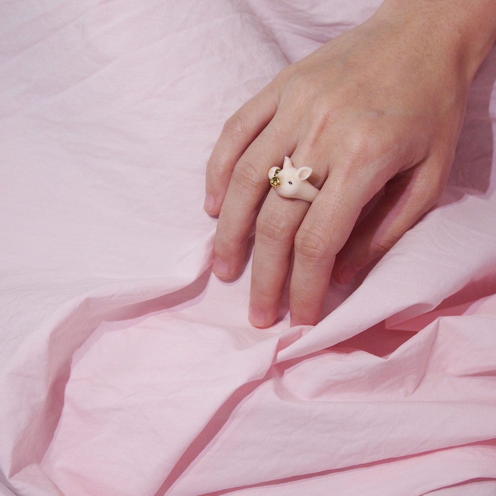 Pig Hug Ring Pig Ring Animal Jewellery Marylou hugging - Etsy