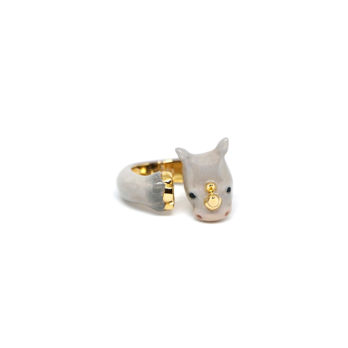 Rhino Hug Ring Hippo Ring Animal Jewellery Marylou hugging | Etsy